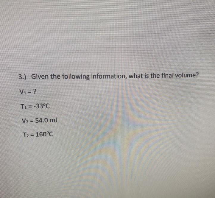 Solved 2.) Given the following values what is the final | Chegg.com