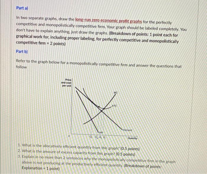 Solved Parta) In two separate graphs, draw the long-run zero | Chegg.com