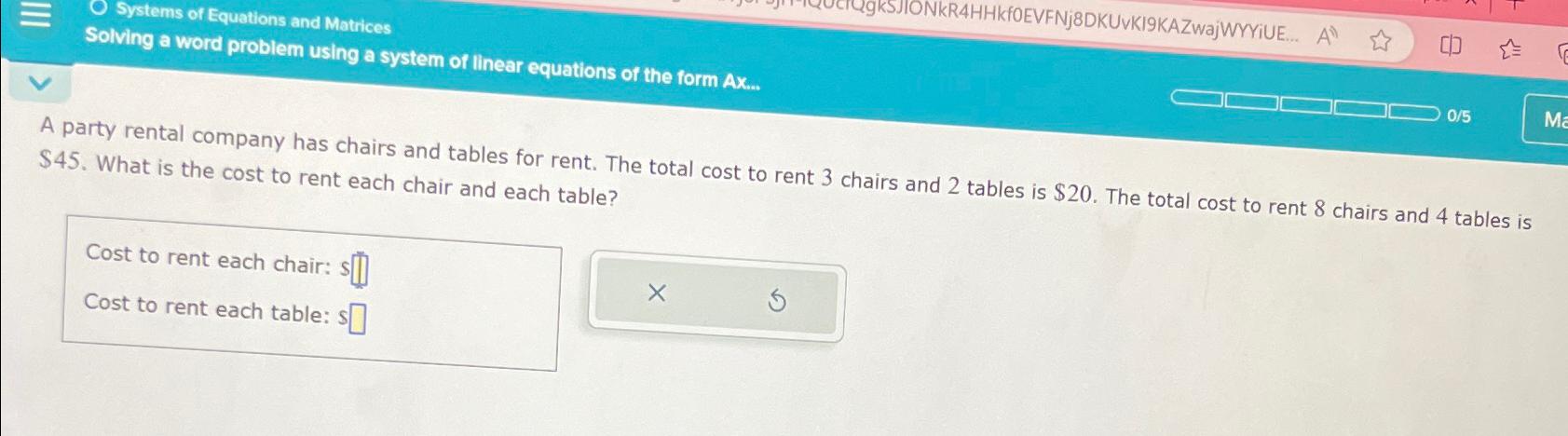 Solved Systems of Equations and MatricesSolving a word | Chegg.com