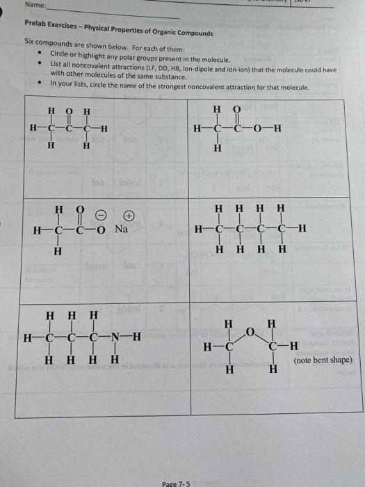 . Physical Properties of Organic Compounds Goals: You | Chegg.com