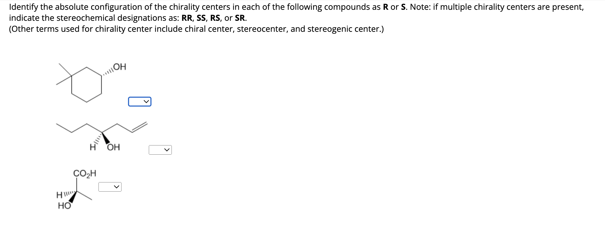 Solved Identify the absolute configuration of the chirality | Chegg.com