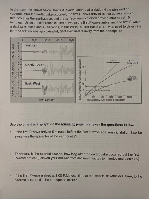 Solved EARTHQUAKES LAB Name So far in class (and in the | Chegg.com