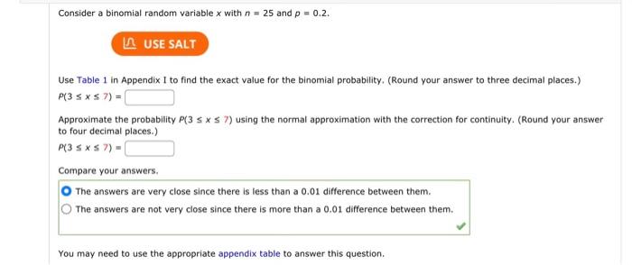 Solved Consider a binomial random variable x with n=25 and | Chegg.com