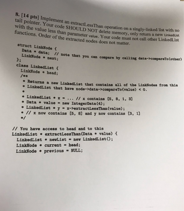 Solved 8. [14 pts] Implement an extract Less Than operation | Chegg.com