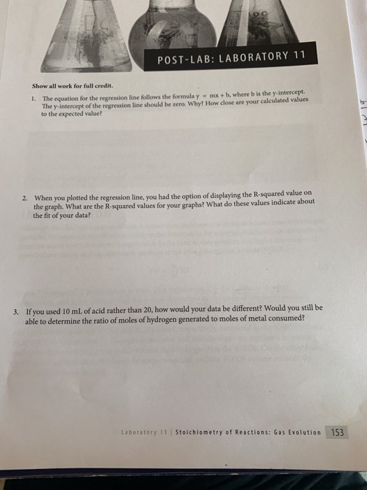 Solved POST-LAB: LABORATORY 11 Show all work for full | Chegg.com