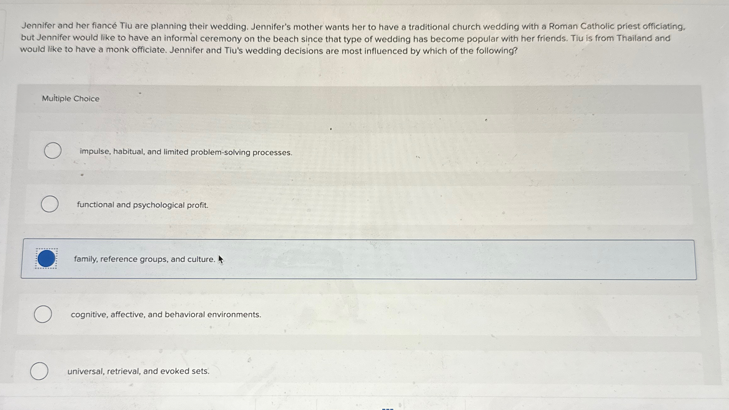 Solved Jennifer and her fiancé ﻿Tiu are planning their | Chegg.com