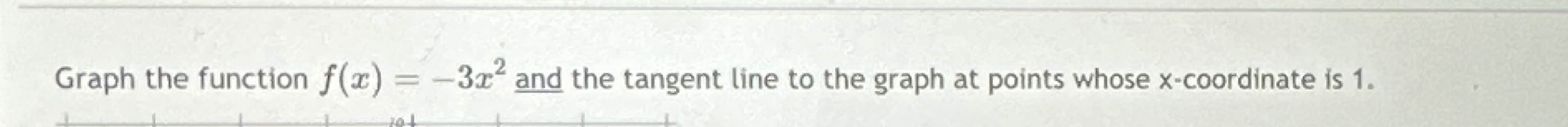 Solved Graph the function f(x)=-3x2 ﻿and the tangent line to | Chegg.com