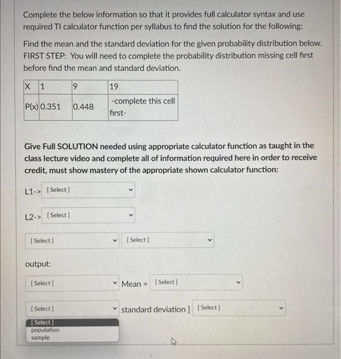 Solved Complete the below information so that it provides | Chegg.com