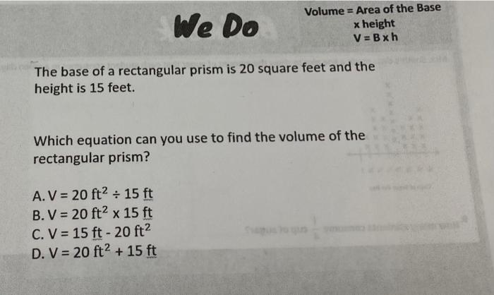 Solved We Do Volume = Area of the Base x height V = Bxh The | Chegg.com