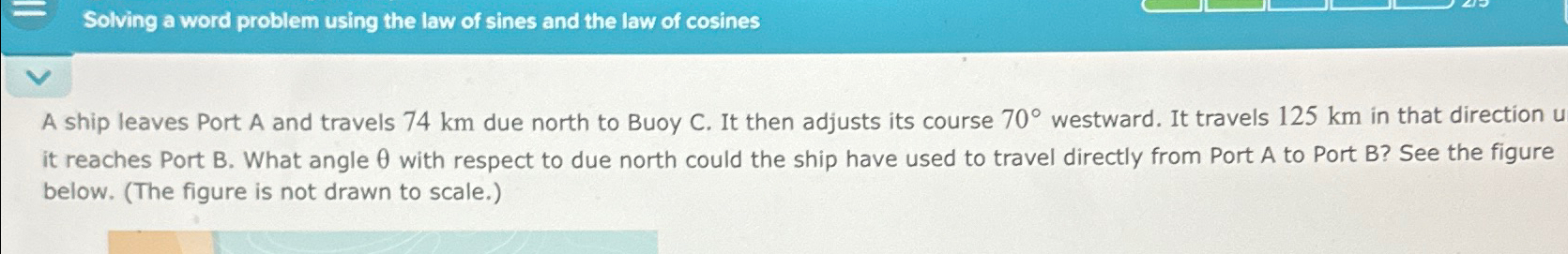 Solved Solving a word problem using the law of sines and the | Chegg.com