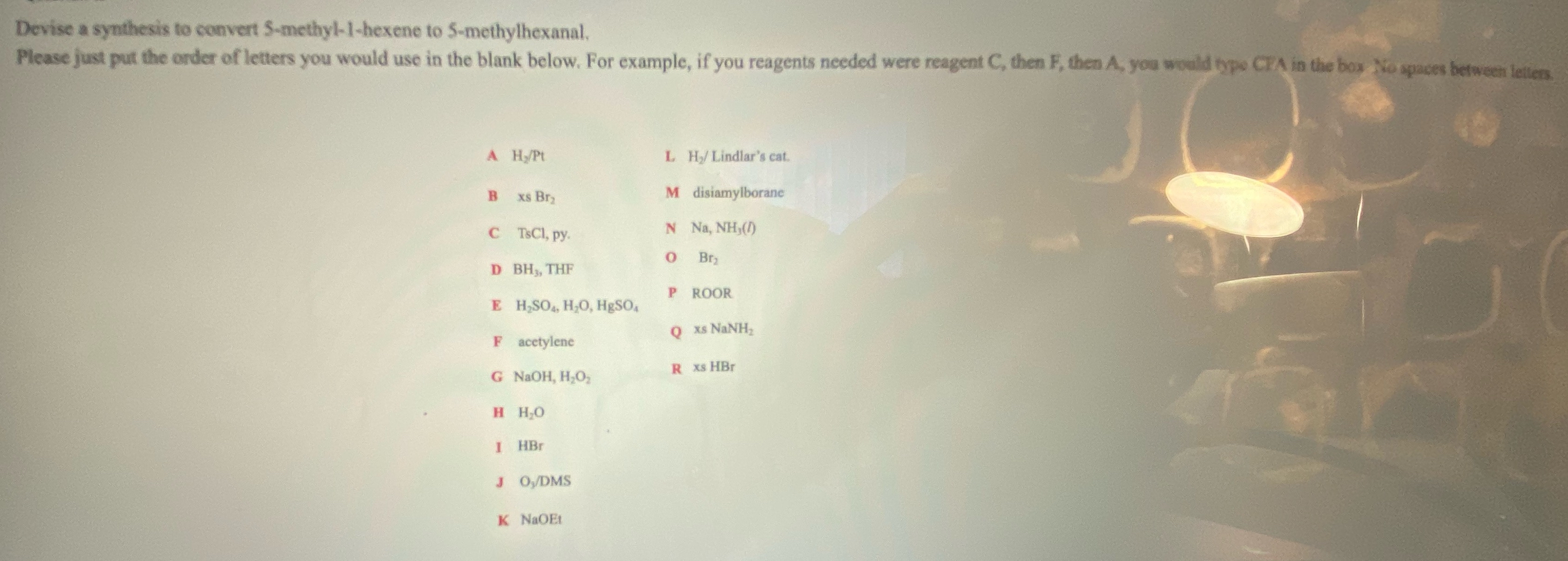 Solved Devise a synthesis to convert 5 -methyl-1-hexene to | Chegg.com