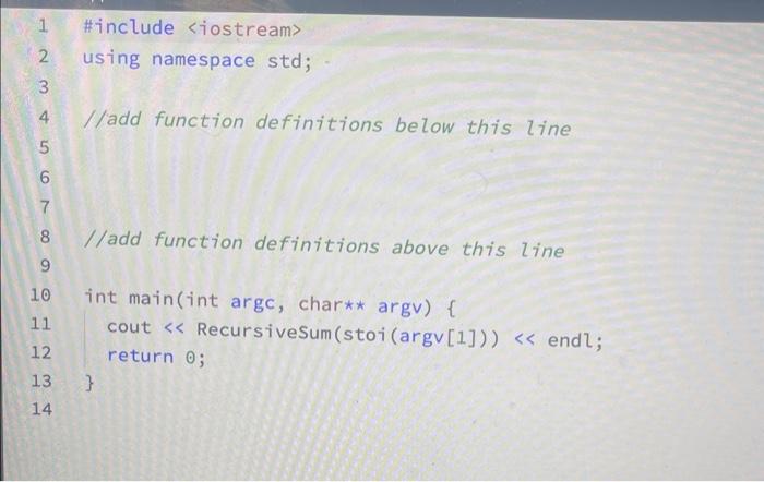 Solved 1 \#include 〈iostream〉 using namespace std; /ladd | Chegg.com