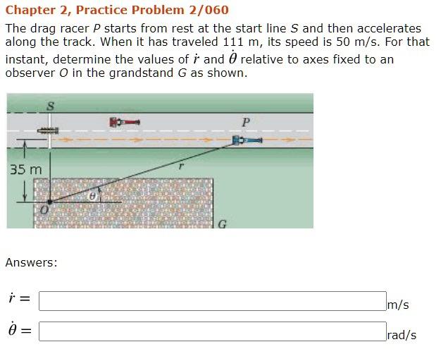 Solved Chapter 2, Practice Problem 2/060 The drag racer P | Chegg.com