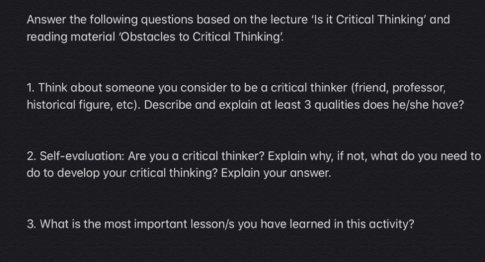 Solved Answer the following questions based on the lecture | Chegg.com