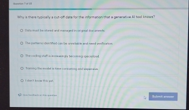 Solved Oumon 7 ﻿or 15Why is there typically a cut-off date | Chegg.com