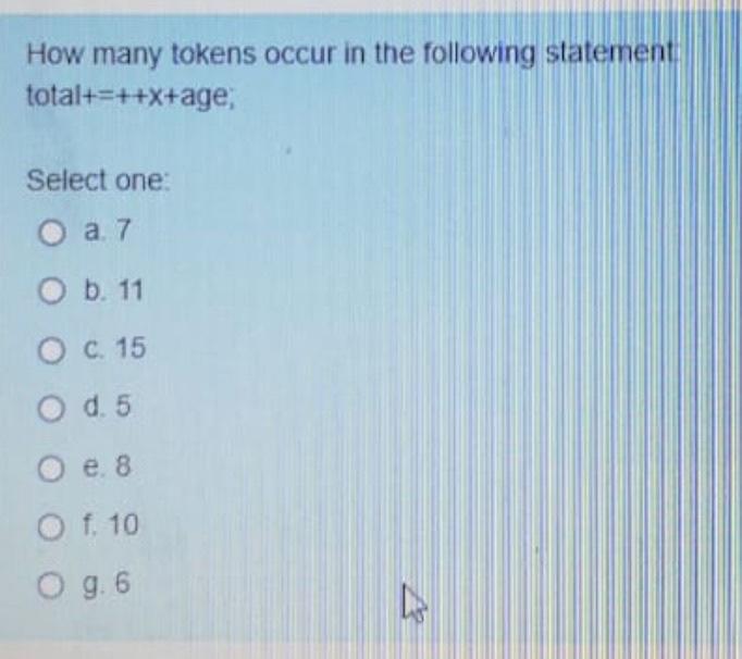 Solved How many tokens occur in the following statement | Chegg.com