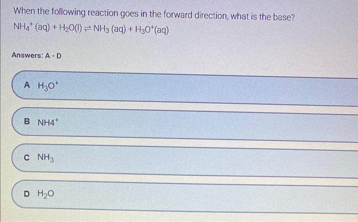 Solved When the following reaction goes in the forward | Chegg.com