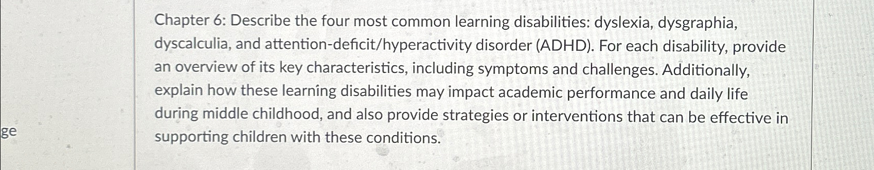 Solved Chapter 6: Describe the four most common learning | Chegg.com