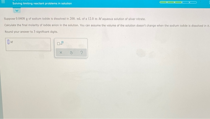 Solved Solving limiting reactant problems in solution | Chegg.com