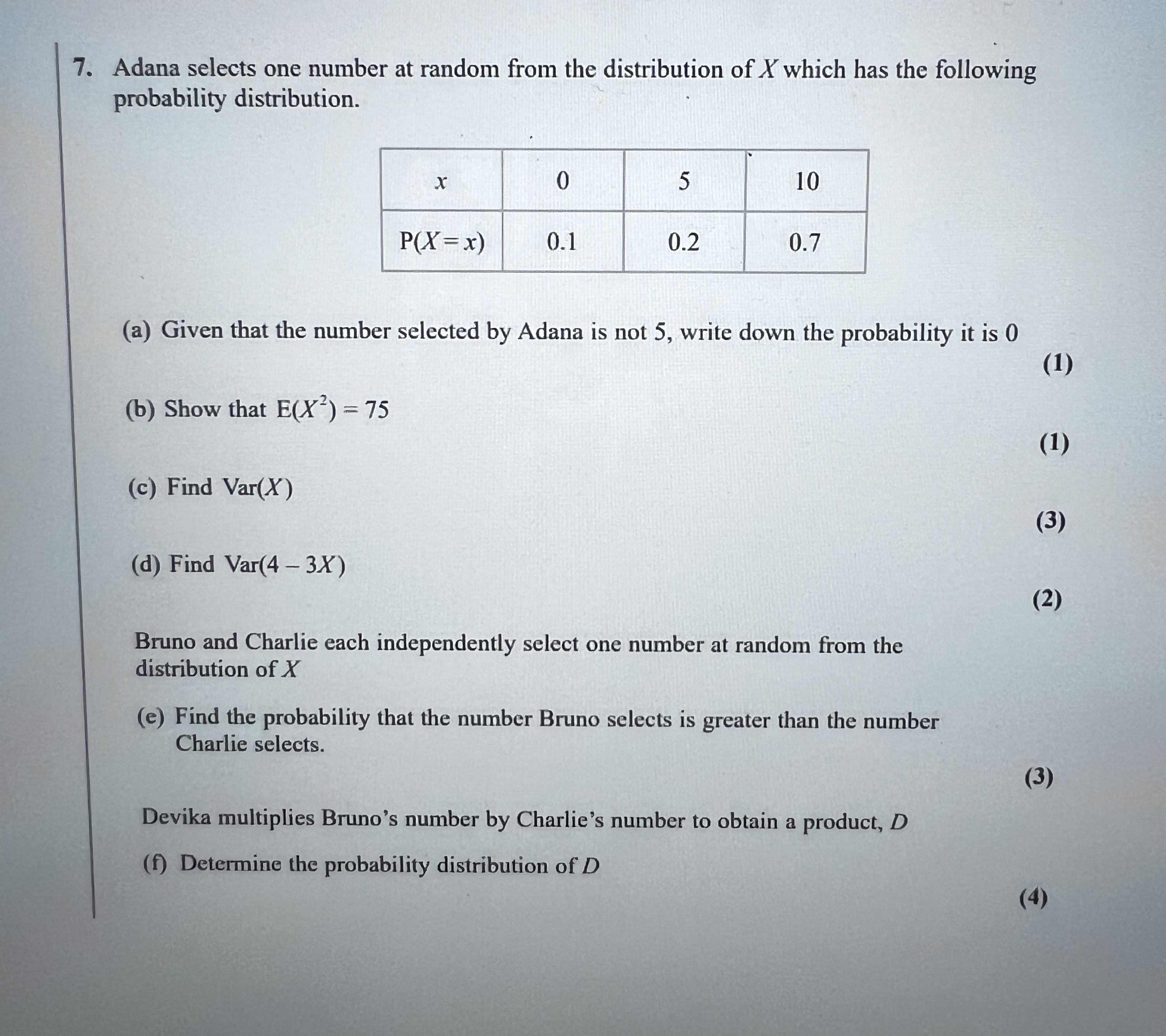 Solved Adana selects one number at random from the | Chegg.com