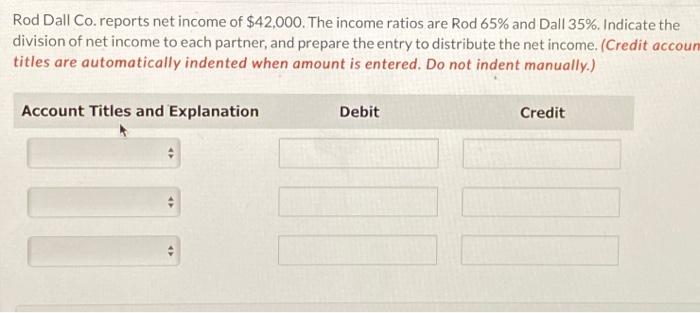 Solved Rod Dall Co. reports net income of $42,000. The | Chegg.com