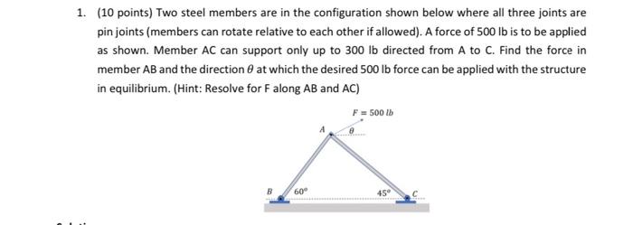 Solved Two steel members are in the configuration shown | Chegg.com