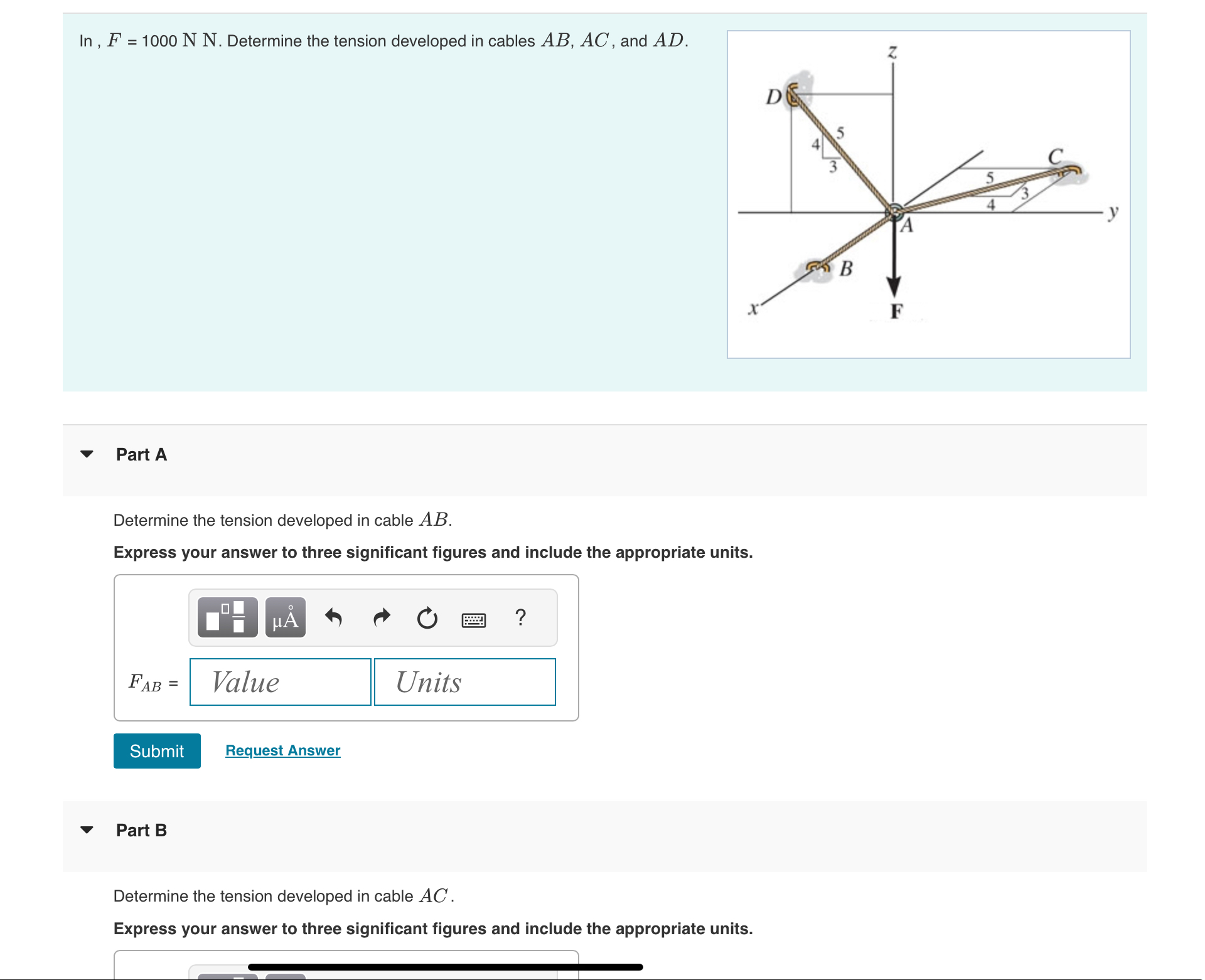 Solved In , F=1000NN. ﻿Determine the tension developed in | Chegg.com