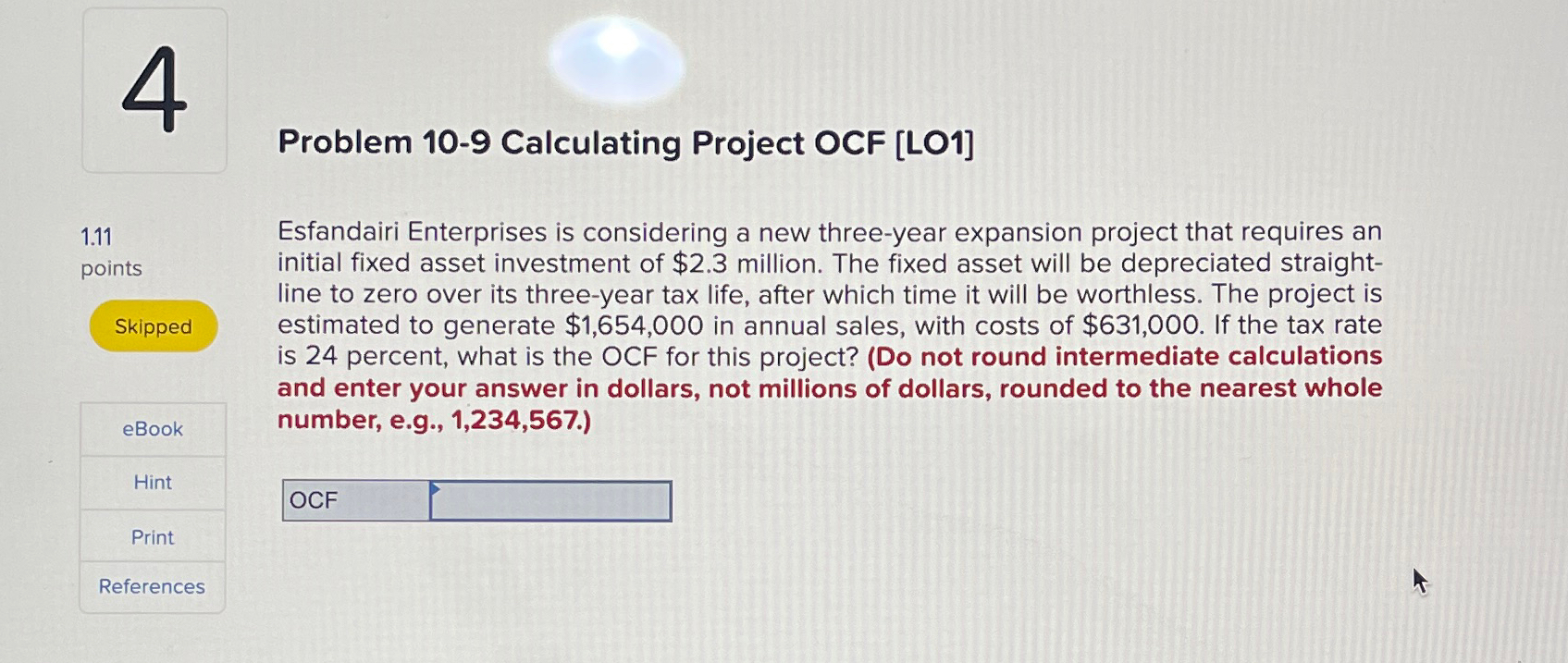 Solved Problem 10-9 ﻿Calculating Project OCF | Chegg.com
