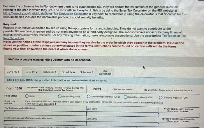 James and Esther Johnson are husband and wife and | Chegg.com
