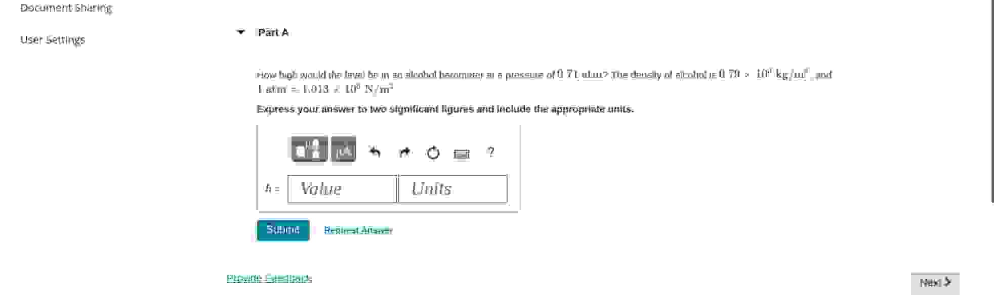 Solved Dscument SharingUser bettingesPârt A | Chegg.com
