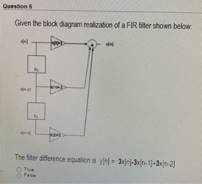 Solved Question 6 Given the block diagram realization of a | Chegg.com