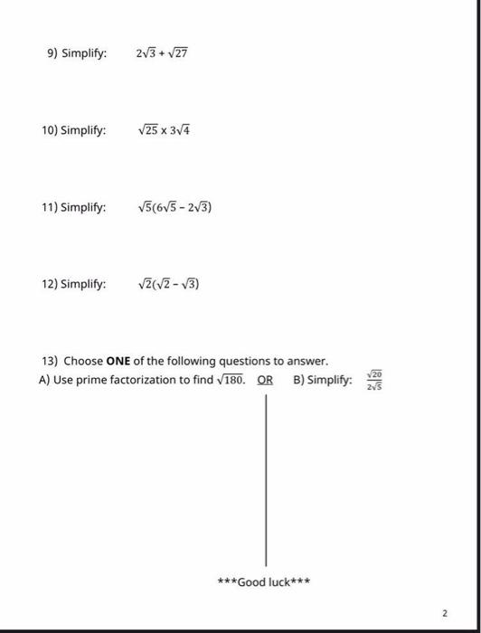 Solved Mathematics Department Grade 8. Term 2- Evaluation 3 | Chegg.com