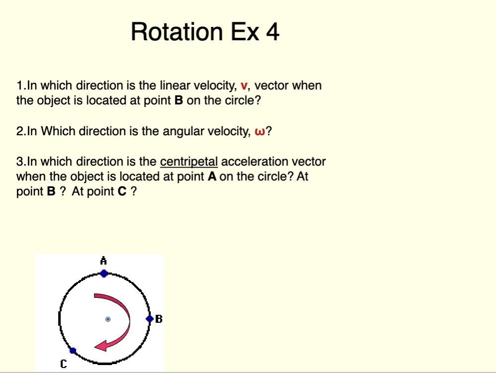 Solved Rotation Ex 4In which direction is the linear | Chegg.com