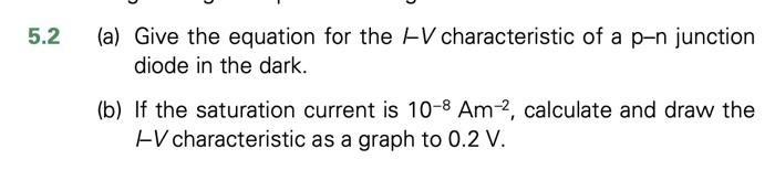 Solved 5.2 (a) Give the equation for the EV characteristic | Chegg.com