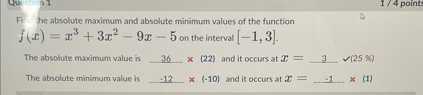 Solved Fin the absolute maximum and absolute minimum values | Chegg.com