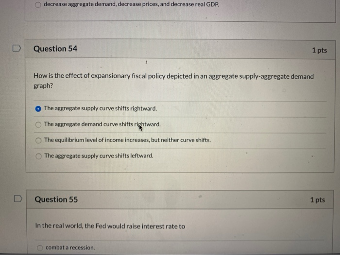 Solved decrease aggregate demand, decrease prices, and | Chegg.com