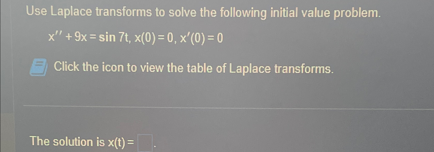 Solved Use Laplace transforms to solve the following initial | Chegg.com