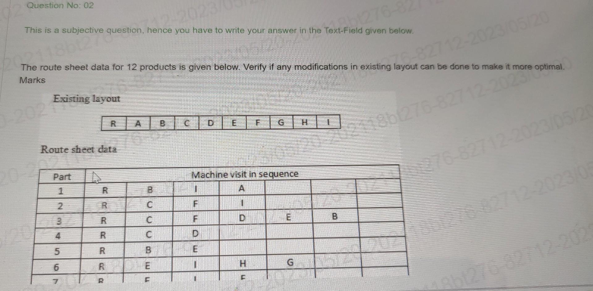 Solved Existing layout Route sheet data This is a | Chegg.com