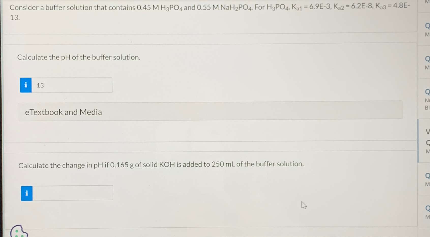 Solved Consider a buffer solution that contains 0.45MH3PO4 | Chegg.com