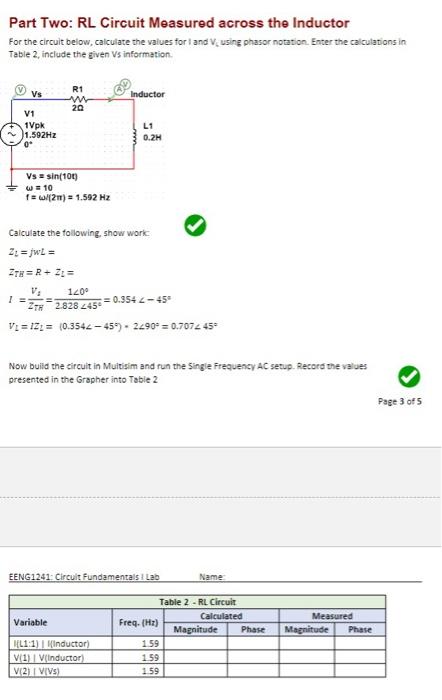 Solved Part One: RC Circuit Measured across the Capacitor | Chegg.com