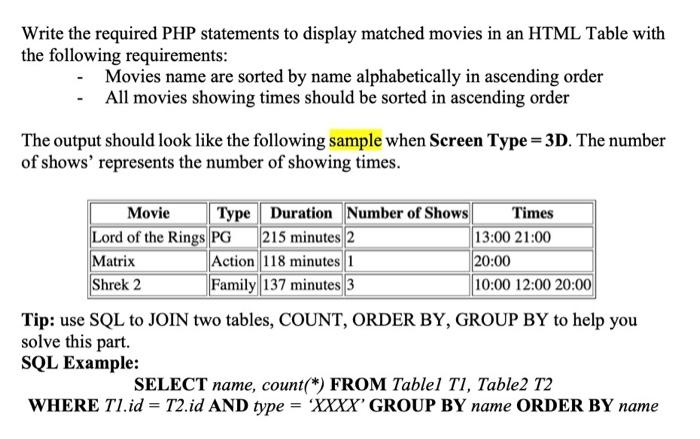 Solved Assume you have an CINEMAMOVIES database stored in | Chegg.com Solved Assume you have an CINEMAMOVIES database stored in | Chegg.com