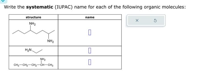 Solved Write the systematic (IUPAC) name for each of the | Chegg.com