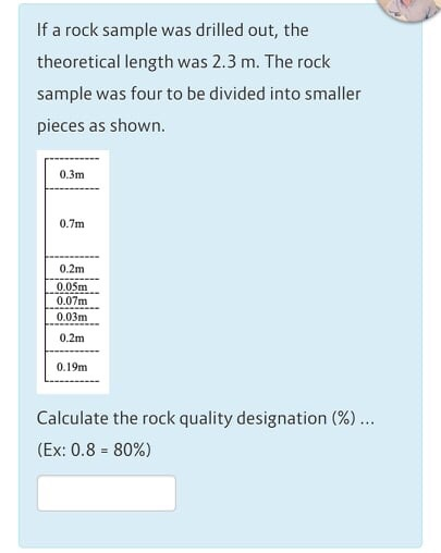 Solved If a rock sample was drilled out, the theoretical | Chegg.com