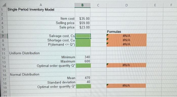 Solved Excel Online Activity: Single-Period Inventory Let us | Chegg.com