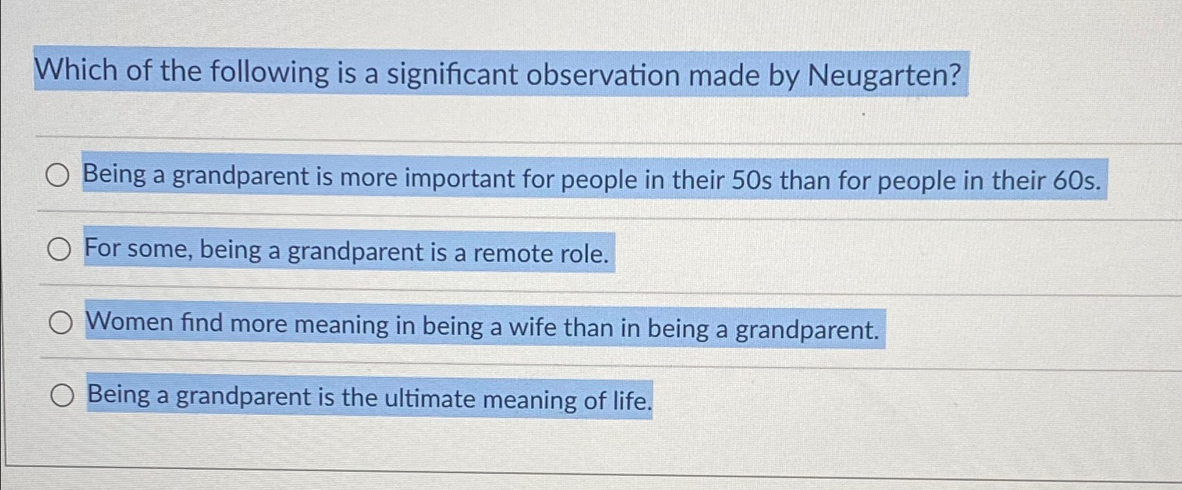 Solved Which of the following is a significant observation | Chegg.com