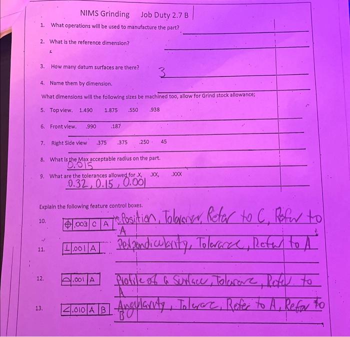 Solved Notes: 1. GRIND AUI OVER 32 MICROINCH 2. BREAK ALL | Chegg.com