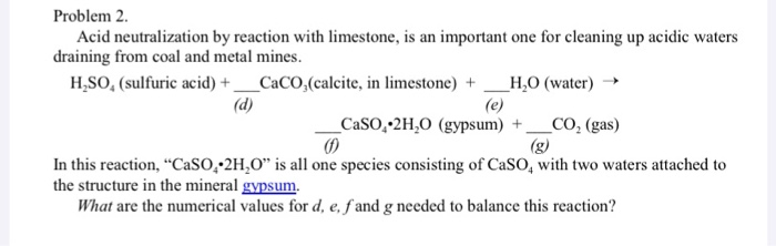 Solved Problem 2. Acid neutralization by reaction with | Chegg.com