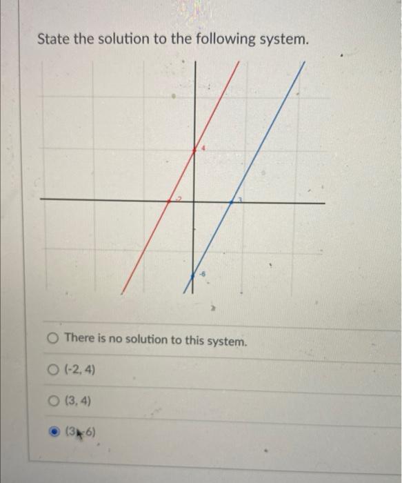 Solved State The Solution To The Following System There Is