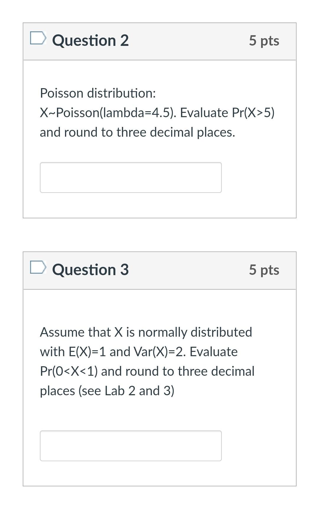Solved Question 2 5 pts Poisson distribution: | Chegg.com