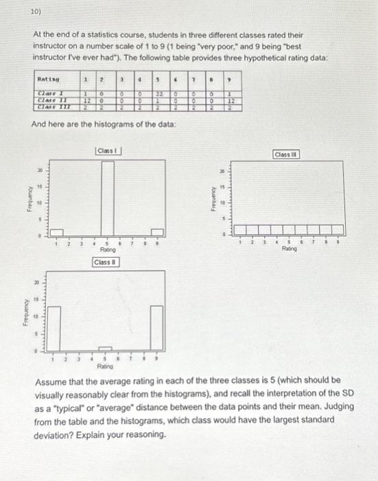 Solved At the end of a statistics course, students in three | Chegg.com
